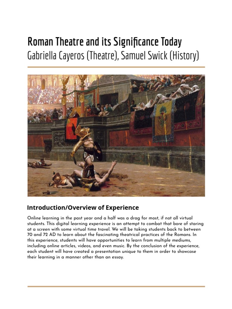 Cross-Curricular Experience - Sam Gaby | PDF | Roman Empire | Theatre