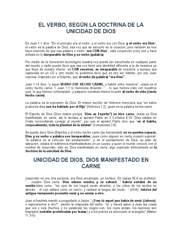 La Unicidad de Dios-Ii | PDF | Pentecostalismo de Unidad | Cristo (título)