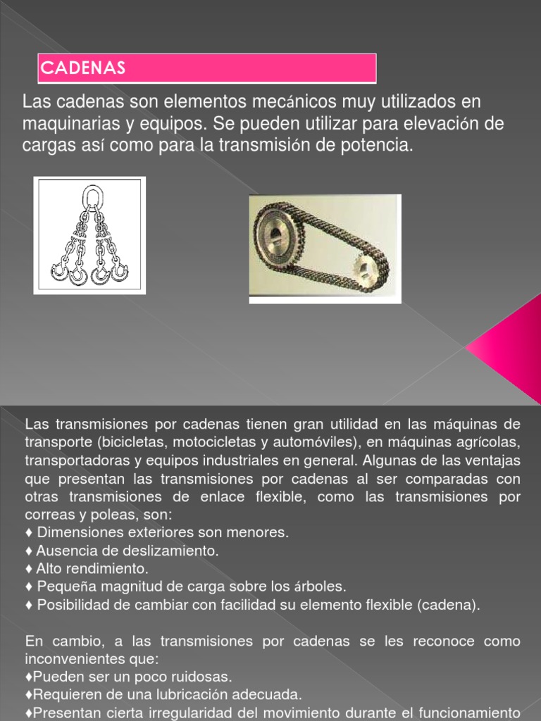 Guía Técnica de Cadenas y Lubricación | PDF | Engranaje | Transmisión ...