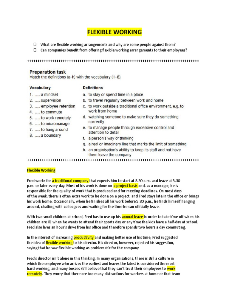 Flexible Working | PDF | Telecommuting | Employment