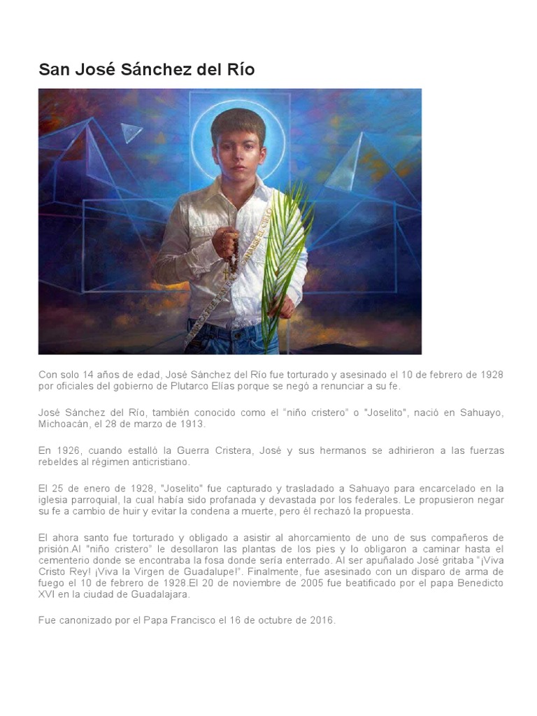 San José Sánchez Del Río | PDF | Iglesia Católica