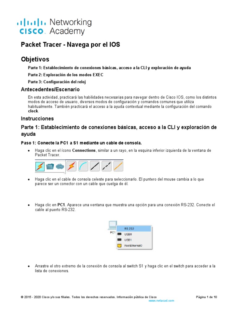 2.3.7 Packet Tracer - Navigate The IOS | PDF | Ios | Ventana (informática)