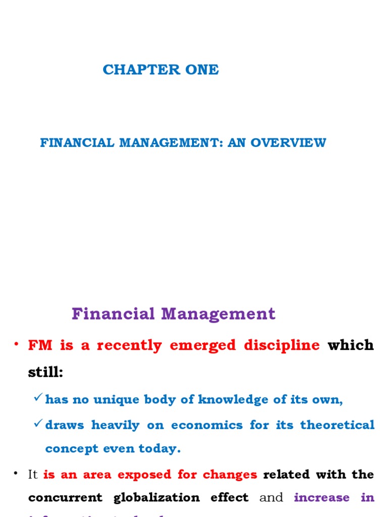 Chapter One: Financial Management: An Overview | Download Free PDF ...