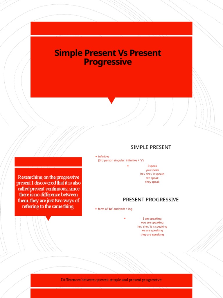 Simple Present Vs Present Progressive | Download Free PDF | Verb | Syntax