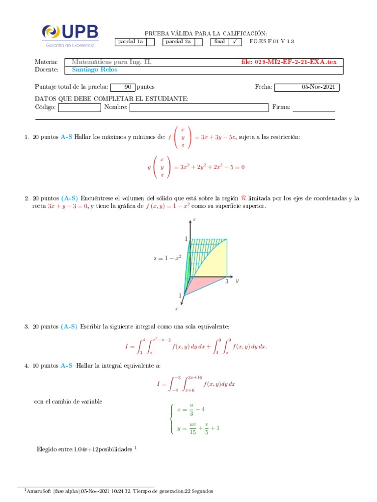 Examenes Calculo 1 | PDF | Matemáticas | Análisis matemático