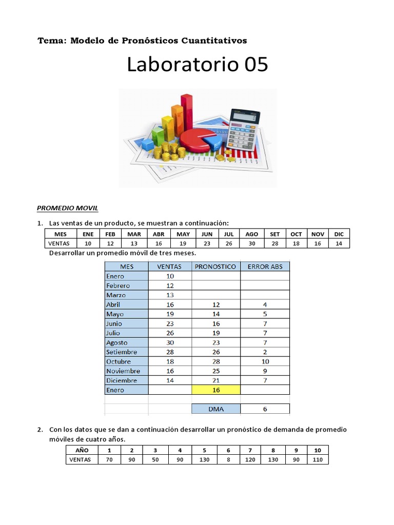 Laboratorio 05 Pronósticos Cuantitativos | PDF