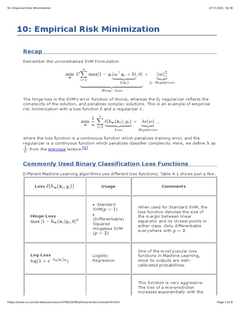10: Empirical Risk Minimization | PDF | Principal Component Analysis ...