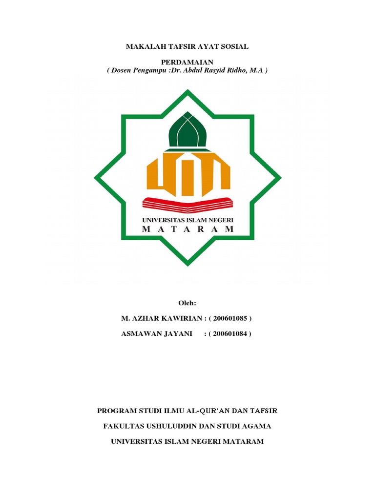 Makalah Tafsir Ayat Sosial Kelompok 8 | PDF
