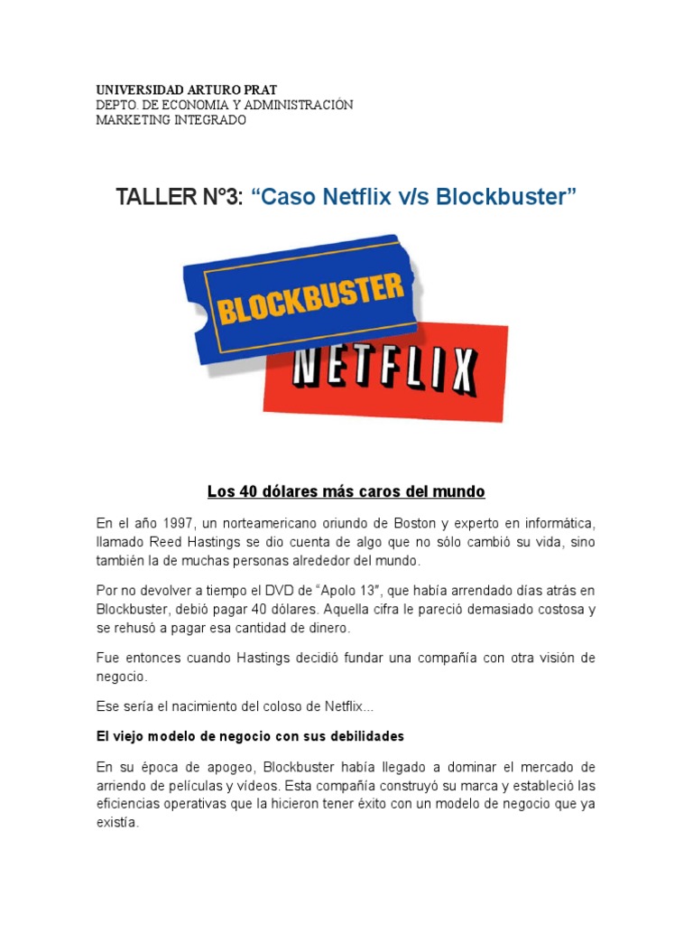 Taller+N°3+Netflix+vs+Blockbuster v2 | PDF | Netflix | Economias