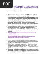 Potop - Streszczenie Szczegółowe - Henryk Sienkiewicz - Bryk - PL | PDF