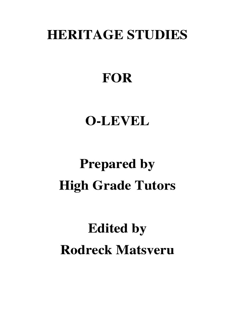 O Level Heritage Notes Part 1 | PDF | Identity Document | Socialization