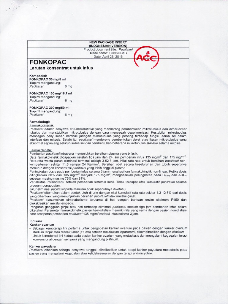 Leaflet Fonkopac Injeksi | PDF