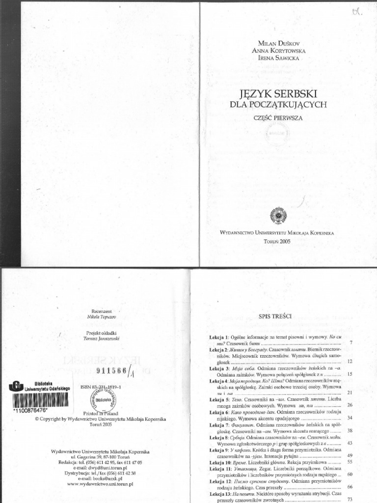 Język Serbski Cz. 1 - Dla Początkujących | PDF