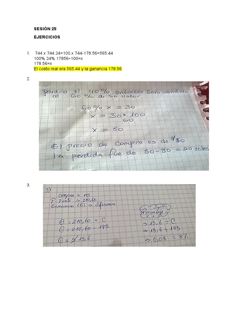 Sesión 25 Ejercicios | PDF