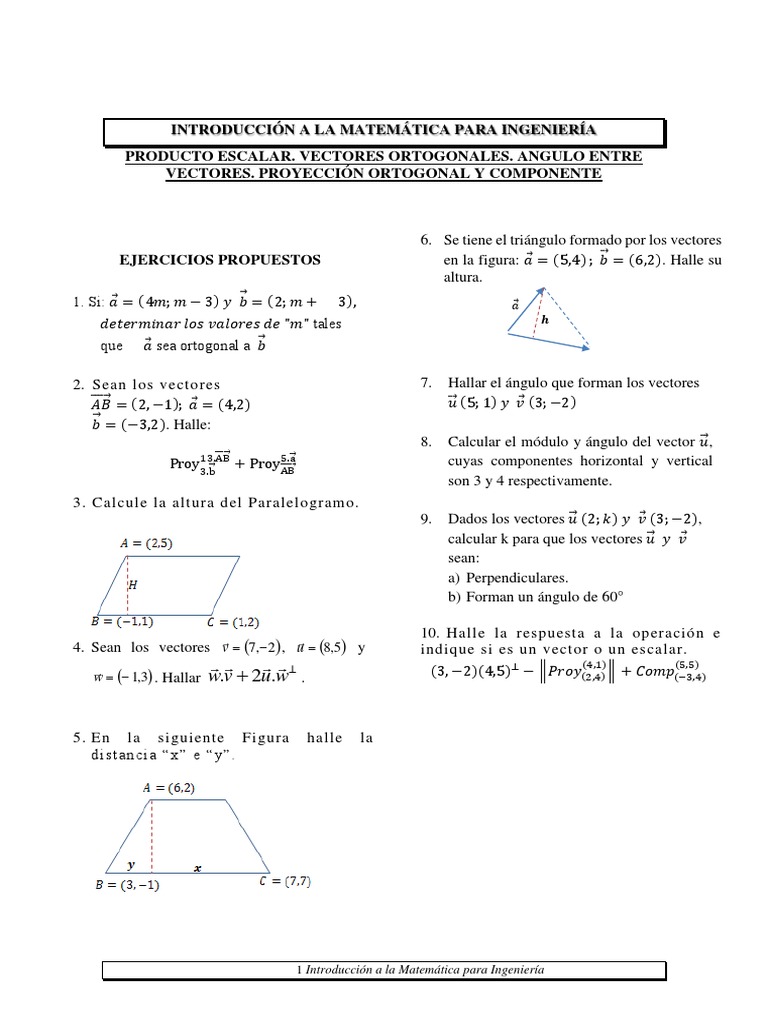 CGT Resolver Ejercicios Producto Escalar - Angulo.proyección | PDF | Vector Euclidiano | Álgebra ...