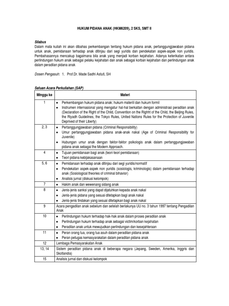 Hukum Pidana Anak | PDF