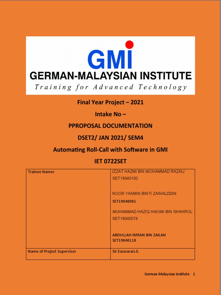 FYP Proposal Student Attendance System | PDF | Application Software | Qr Code