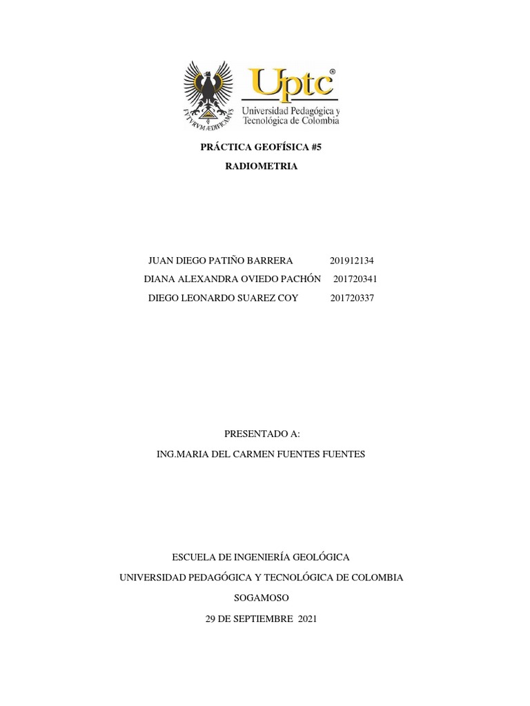Radiometría en Geofísica: Práctica 5 | PDF | Radiación electromagnética ...