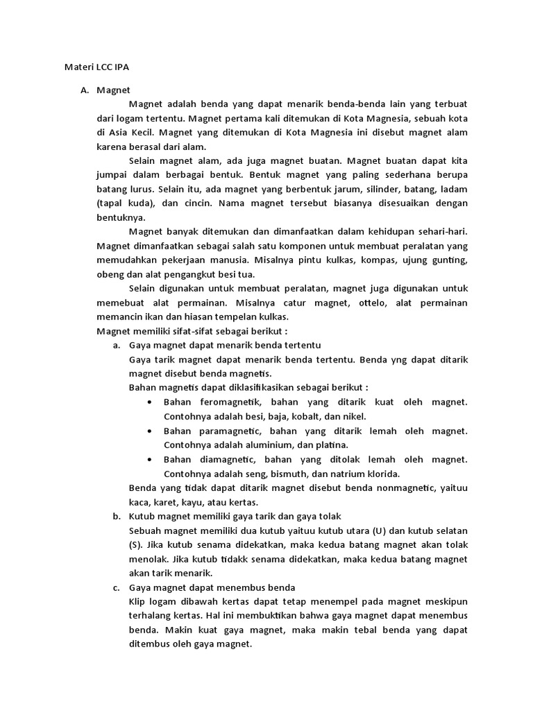 Materi & Soal LCC IPA | PDF