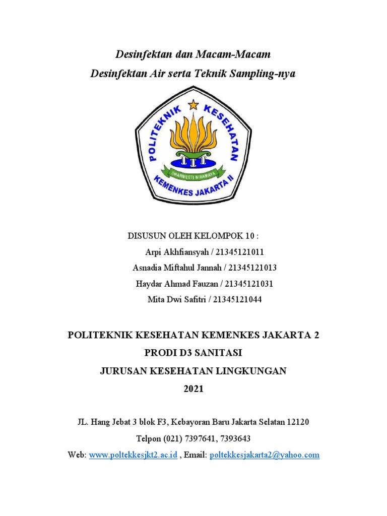 Jenis-Jenis Disinfektan Air | PDF | Kesehatan Holistik