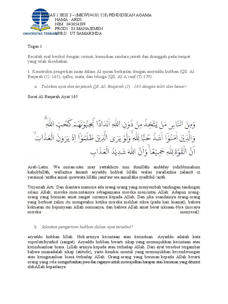 Tugas 1 - Sesi 3 - Pendidikan Agama | PDF