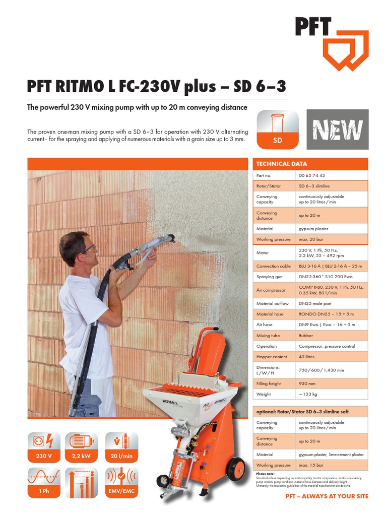 PFT Ritmo FC 230V | PDF | Pump | Manufactured Goods