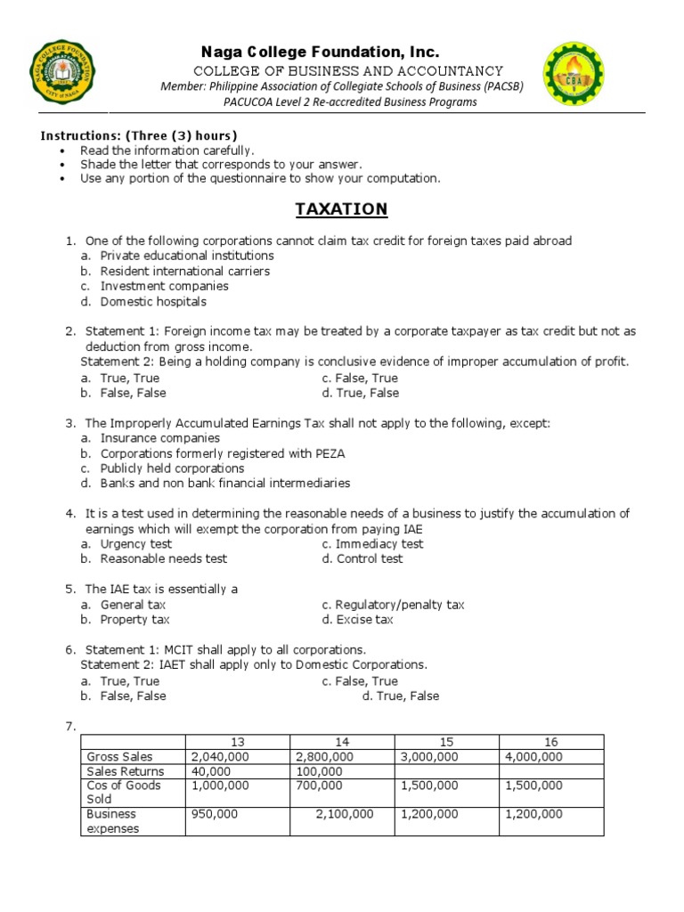 Template - QE - BLT For Incoming 4th Yr | PDF | Negotiable Instrument ...