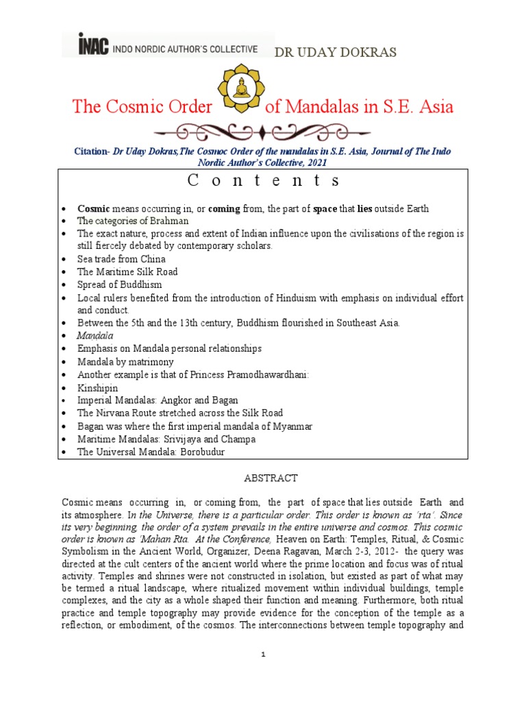 Cosmic Order of The Mandalas in SE Asia | PDF | Kinship | Southeast Asia