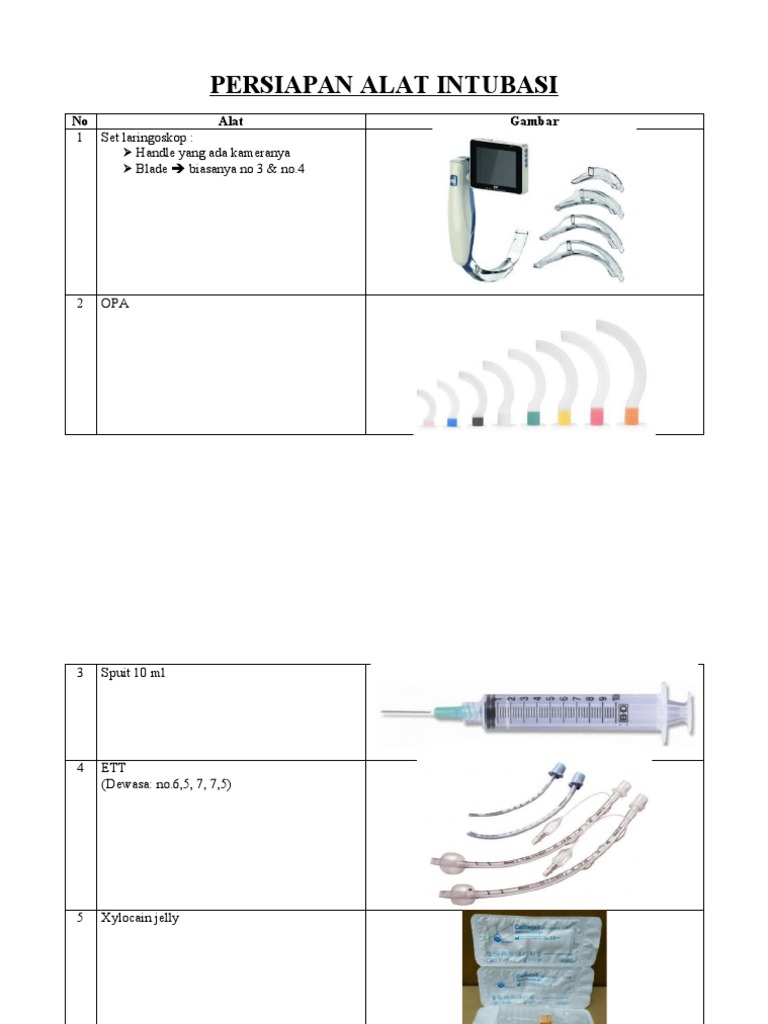 Persiapan Alat Intubasi | PDF