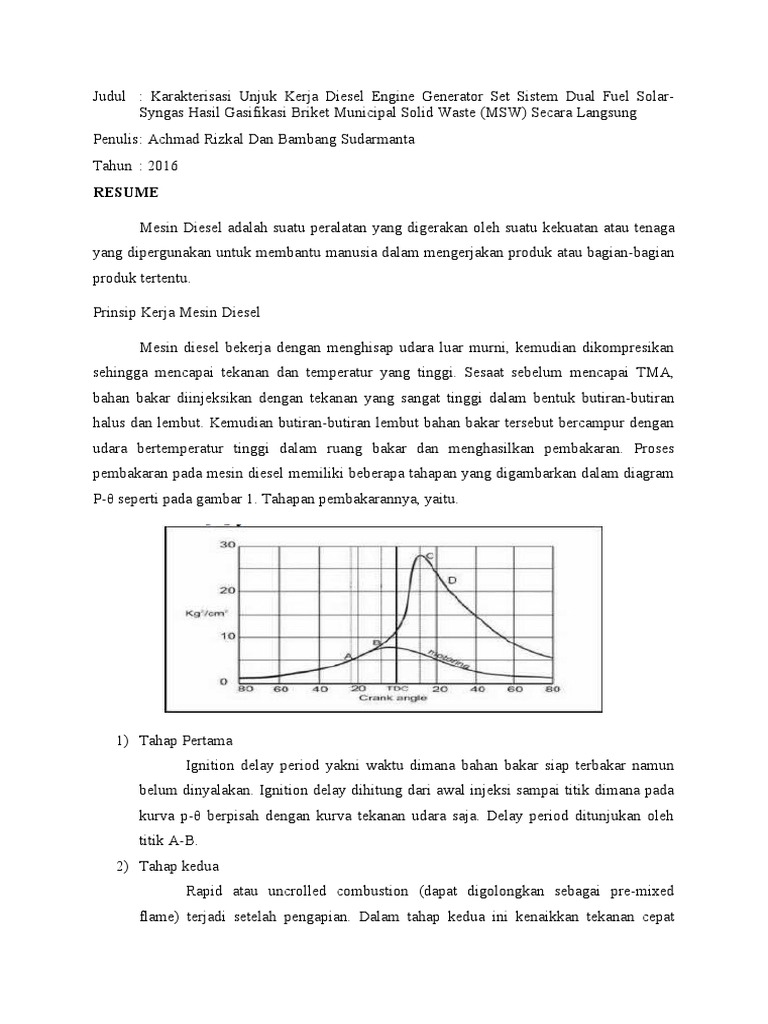 Kinerja Mesin Diesel Dual Fuel Syngas | PDF | Sains & Matematika ...