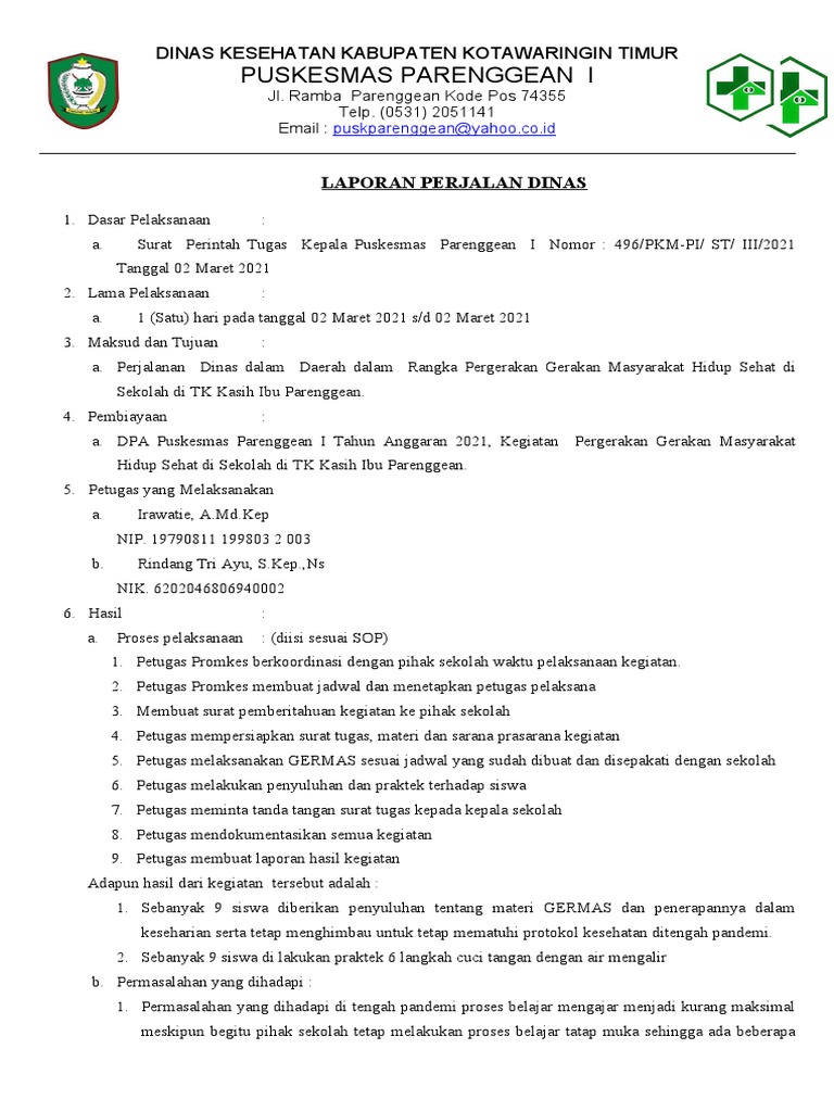 Laporan SPJ Germas TK Kasih Ibu | PDF