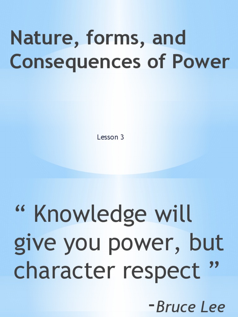 Lesson 3 Nature, Forms, and Consequences of Power | PDF | Power (Social ...