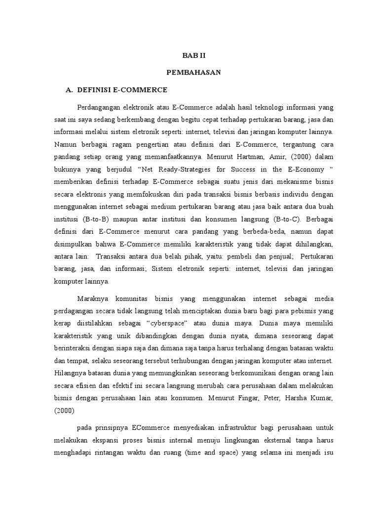 Bab Ii Dapus E-Commerce | PDF