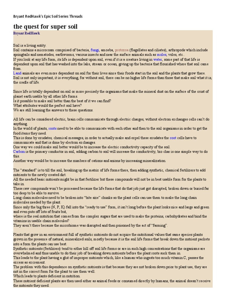 Bryant RedHawk's Epic Soil Series Threads | PDF | Soil | Manure