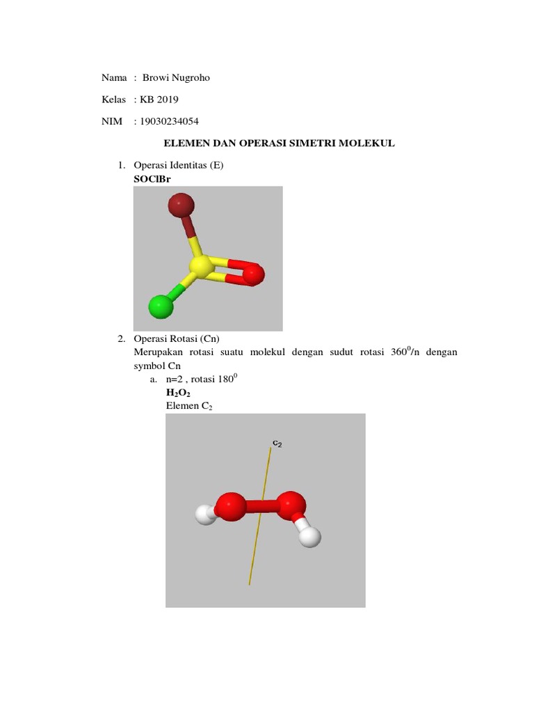 Tugas Simetri Molekul - KB19 - Browi Nugroho - 19030234054 | PDF ...