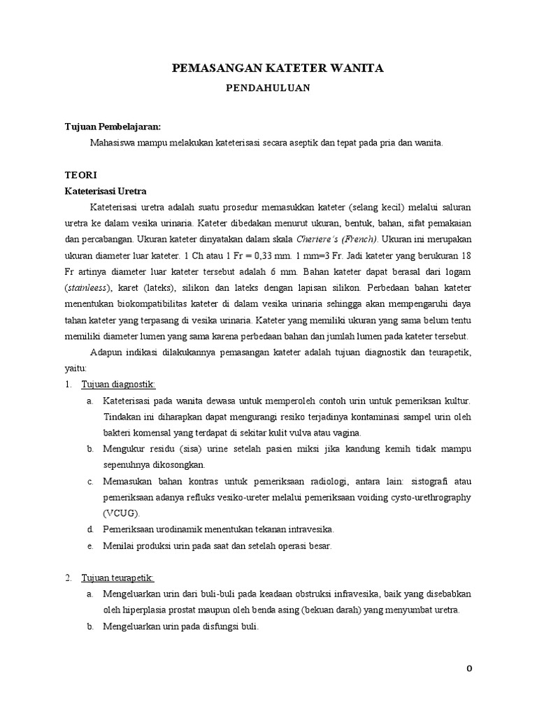 Pemasangan Kateter Wanita | PDF
