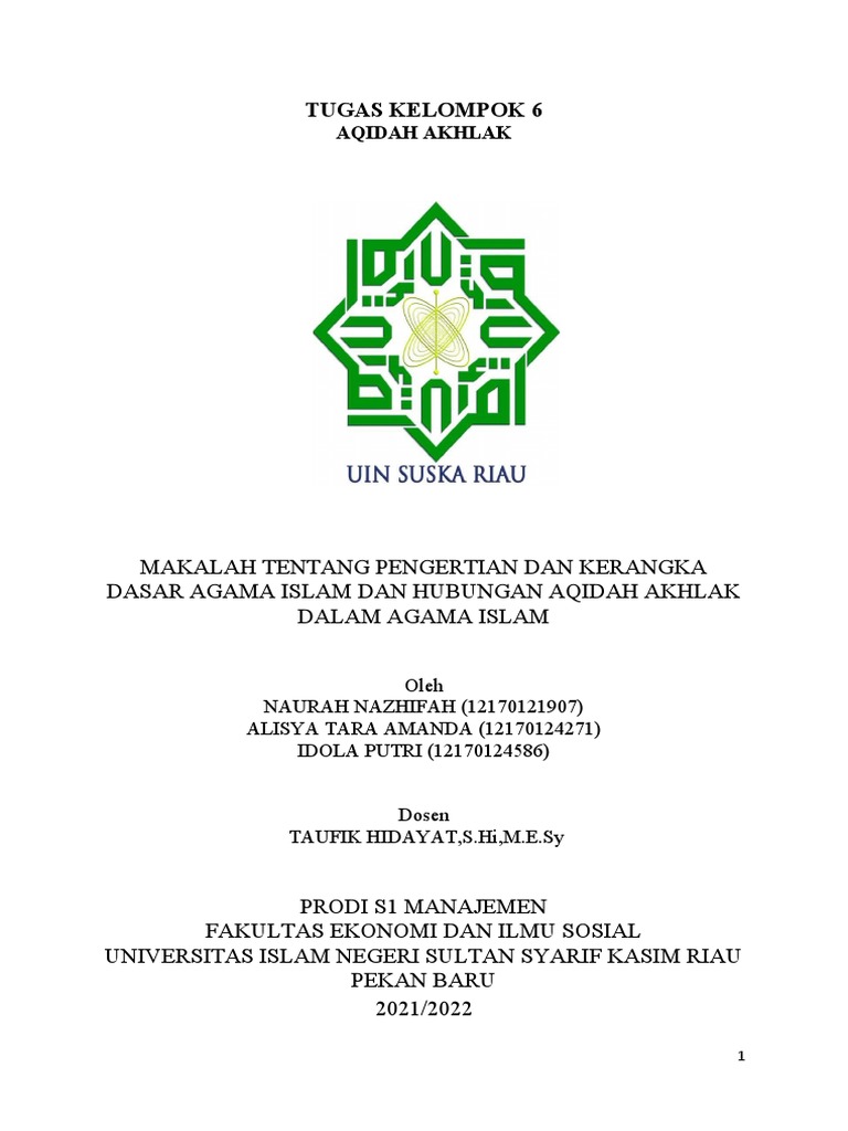 Makalah Kelompok 6 Aqidah Akhlak | PDF