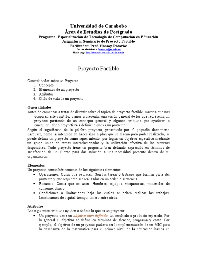 Cap 1 Proyecto Factible | PDF | Cognición | Ciencia cognitiva