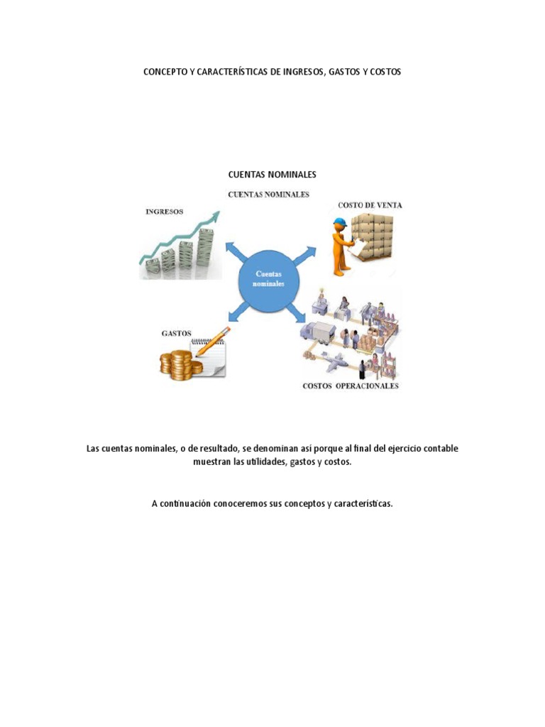 Definición y características de ingresos | PDF | Contabilidad | Costo
