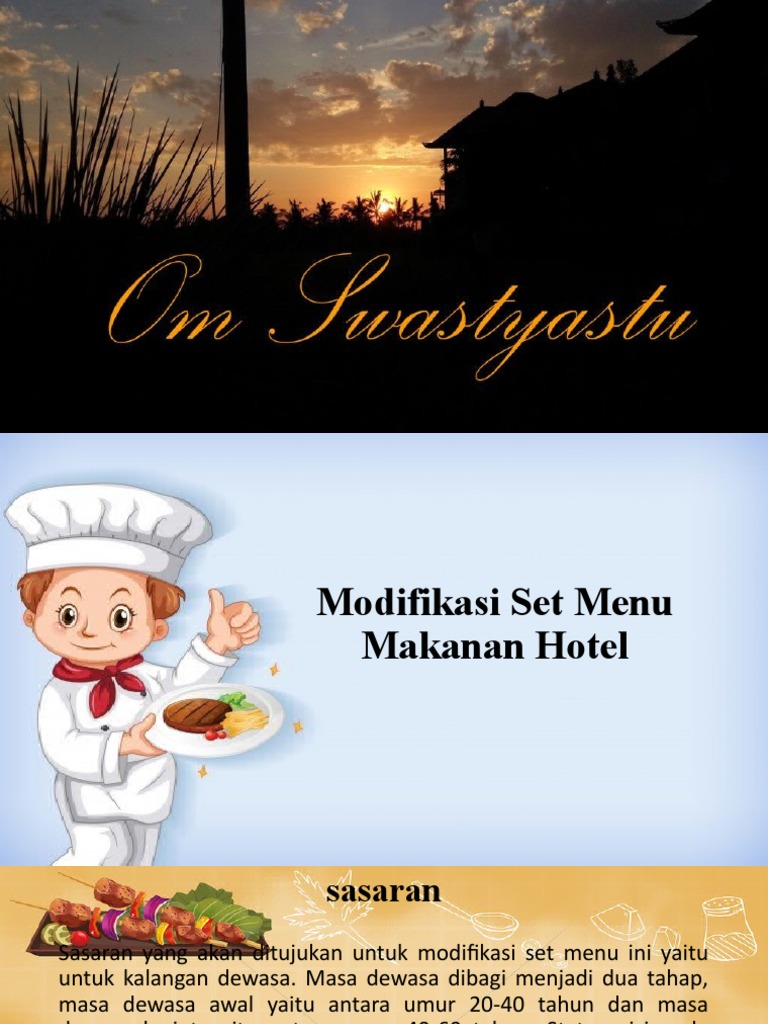 Modifikasi Resep Makanan Hotel Set Menu Indonesia | PDF