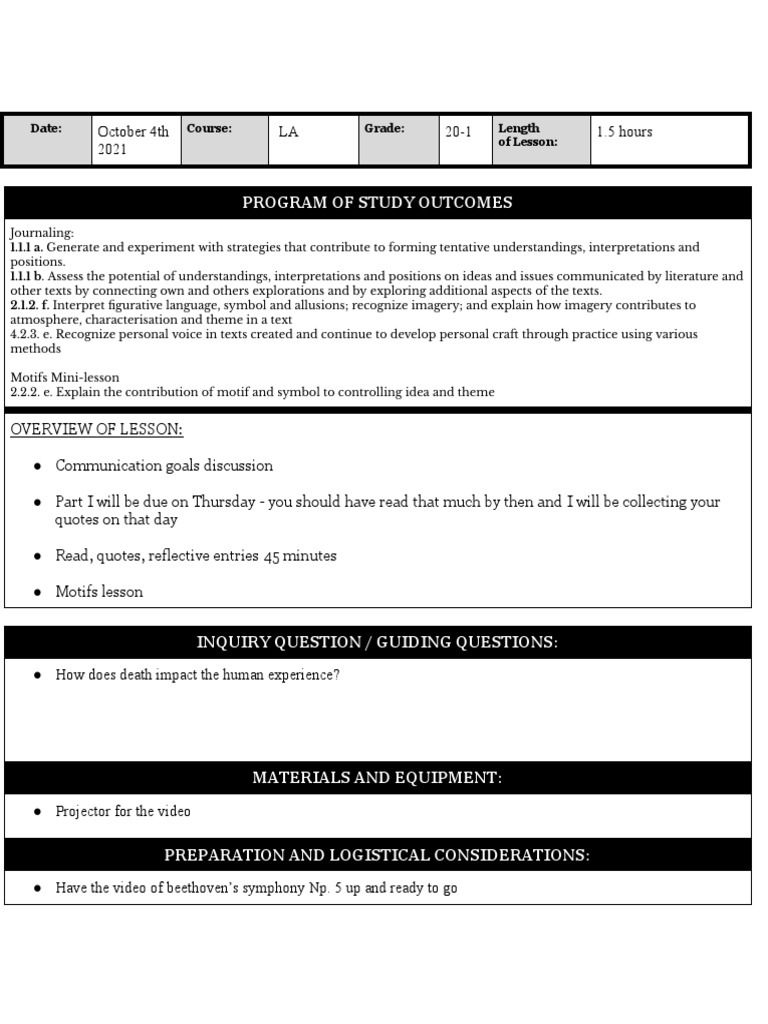 Motifs Lesson - Google Docs | PDF | Symphony No. 5 (Beethoven) | Cognition