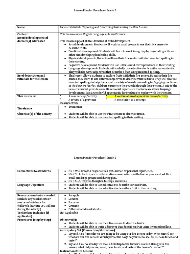 Ecc 703 Lesson Plan 3 | PDF | Vocabulary | Lesson Plan