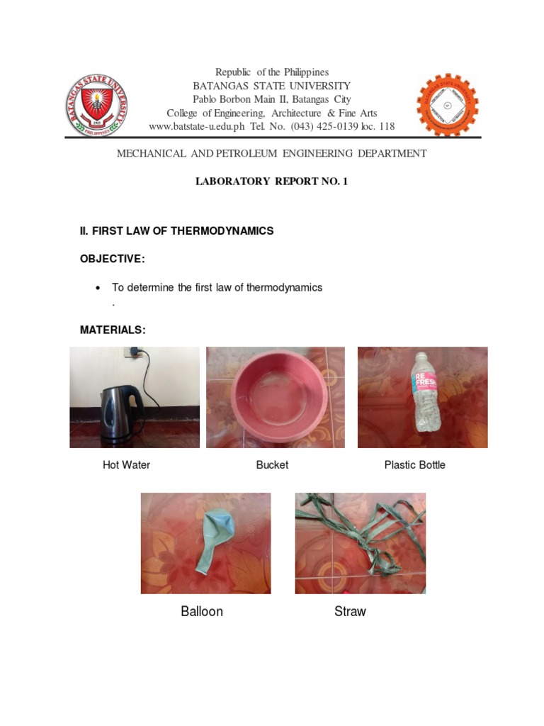 An Introduction to the First Law of Thermodynamics Through a Simple ...