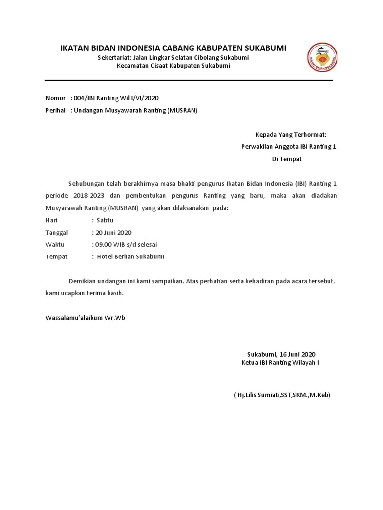 Contoh Undangan Musran | PDF