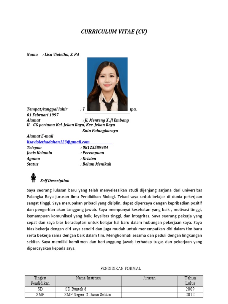 CV Ica BELUM FIKS | PDF