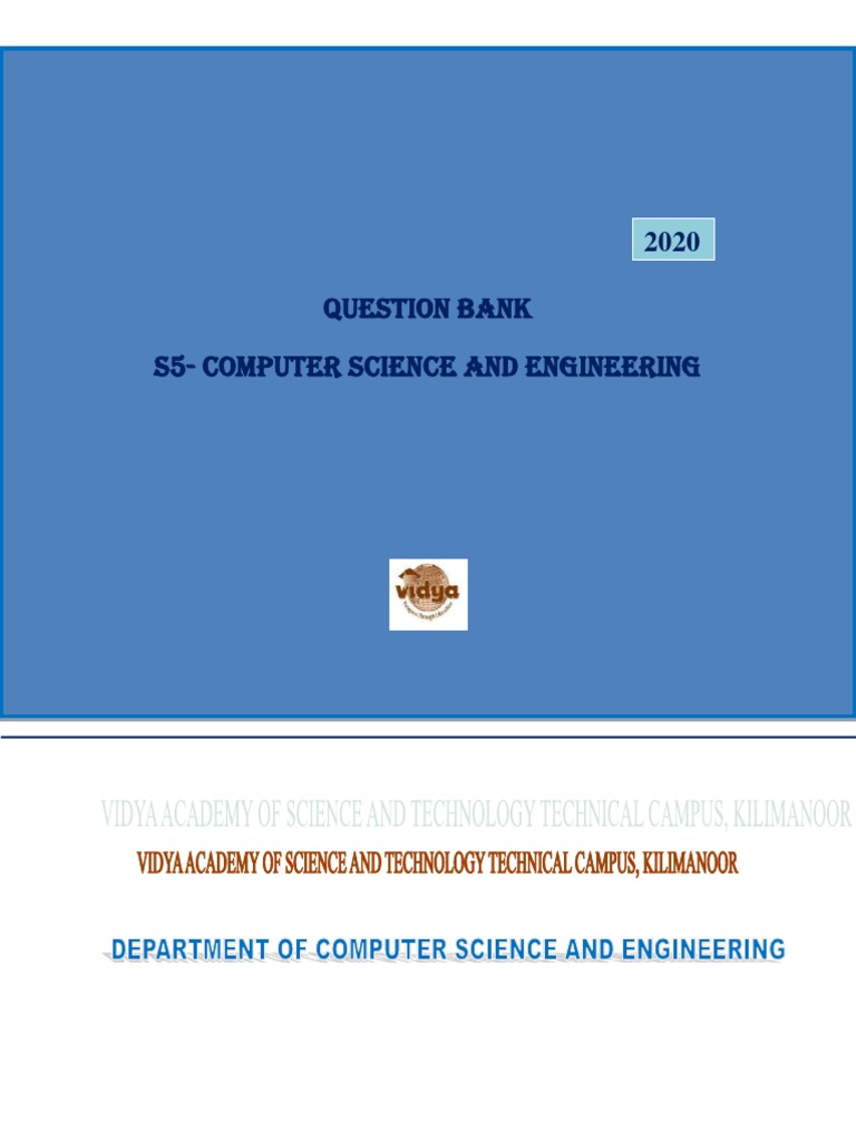 Question Bank S5-Computer Science and Engineering | PDF | Computer ...