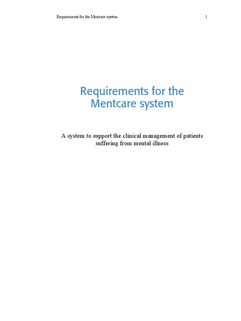 Requirements For The Mentcare System | PDF | Medical Prescription ...