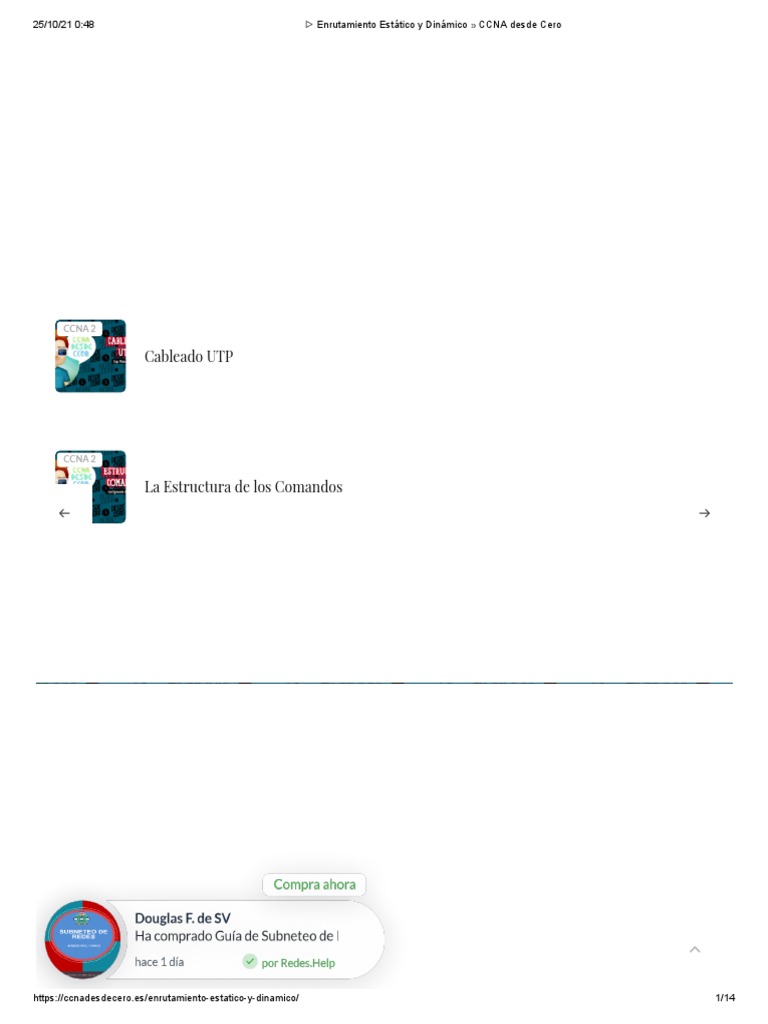 Enrutamiento Estático y Dinámico » CCNA desde Cero | PDF | Enrutador (Computación) | Yo Pv6