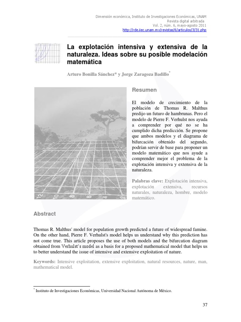 La Explotacion Intensiva y Extensiva de La Naturaleza | PDF | Función ...