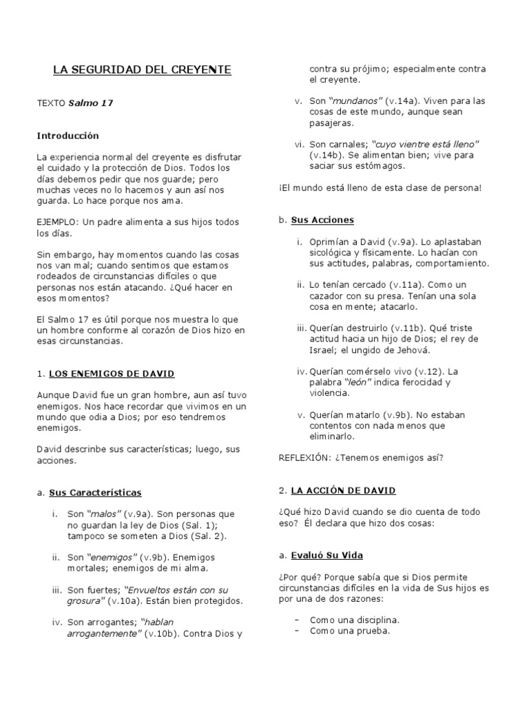 Salmo 17 | PDF | Salmos | David